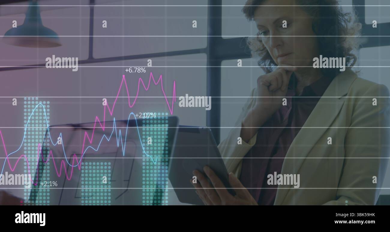 Analyzing data bar graph overlay hi-res stock photography and images - Alamy