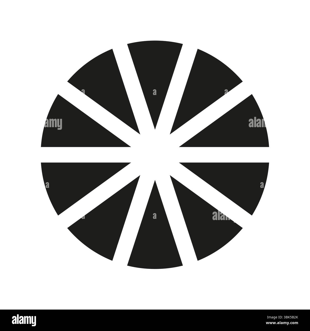 Pie, pizza chart template. Many number of sectors divide the circle on ...