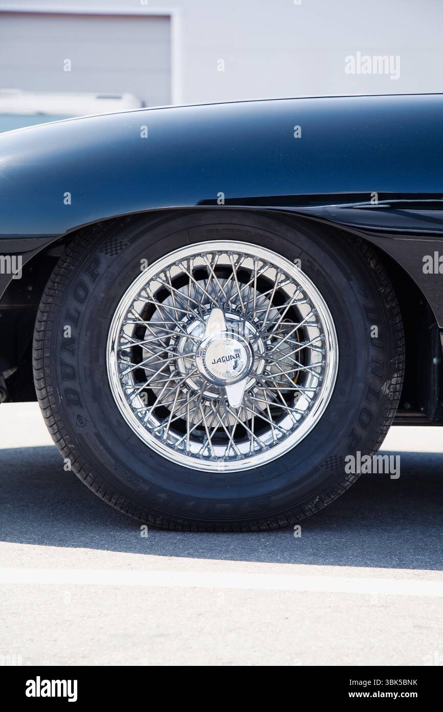 Vilnius, Lithuania - 31-05-2025 - Chrome multi-spoke alloy front wheel ...