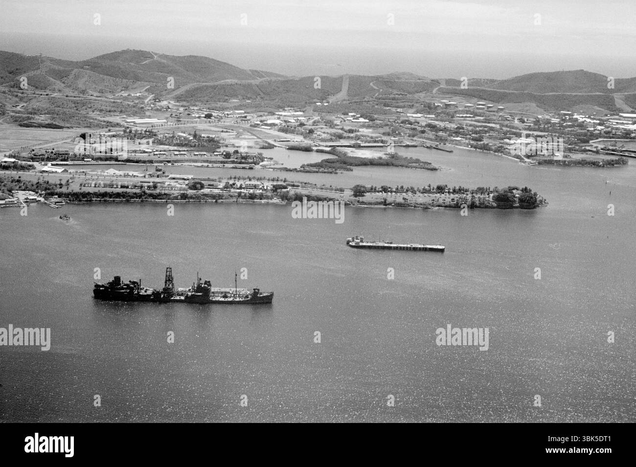 Guantanamo Bay. Aerial view of Guantanamo Bay, Cuba in 1965 Stock Photo ...