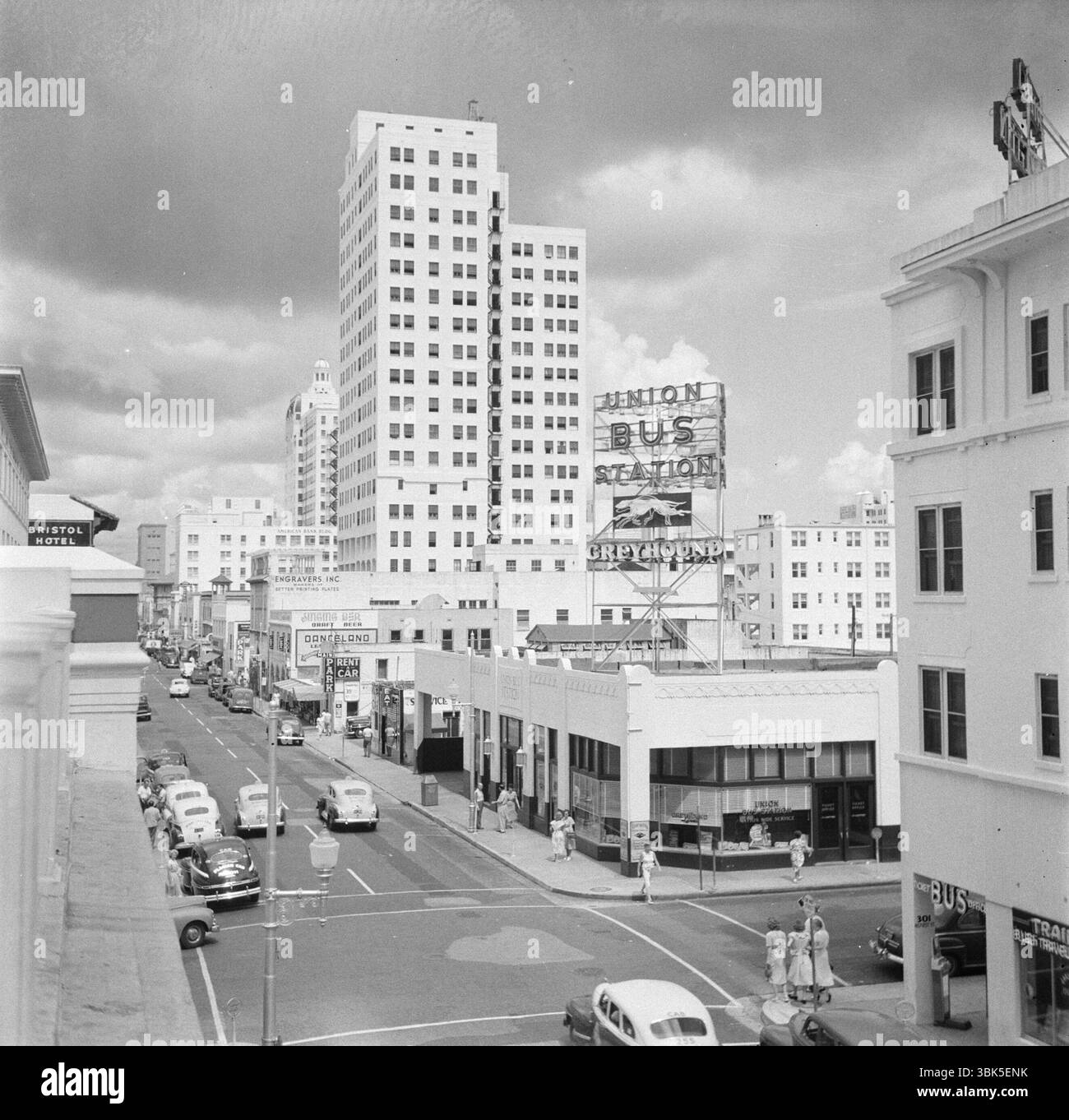 Biscayne Boulevard in Miami, featuring the city Union Bus Station for ...