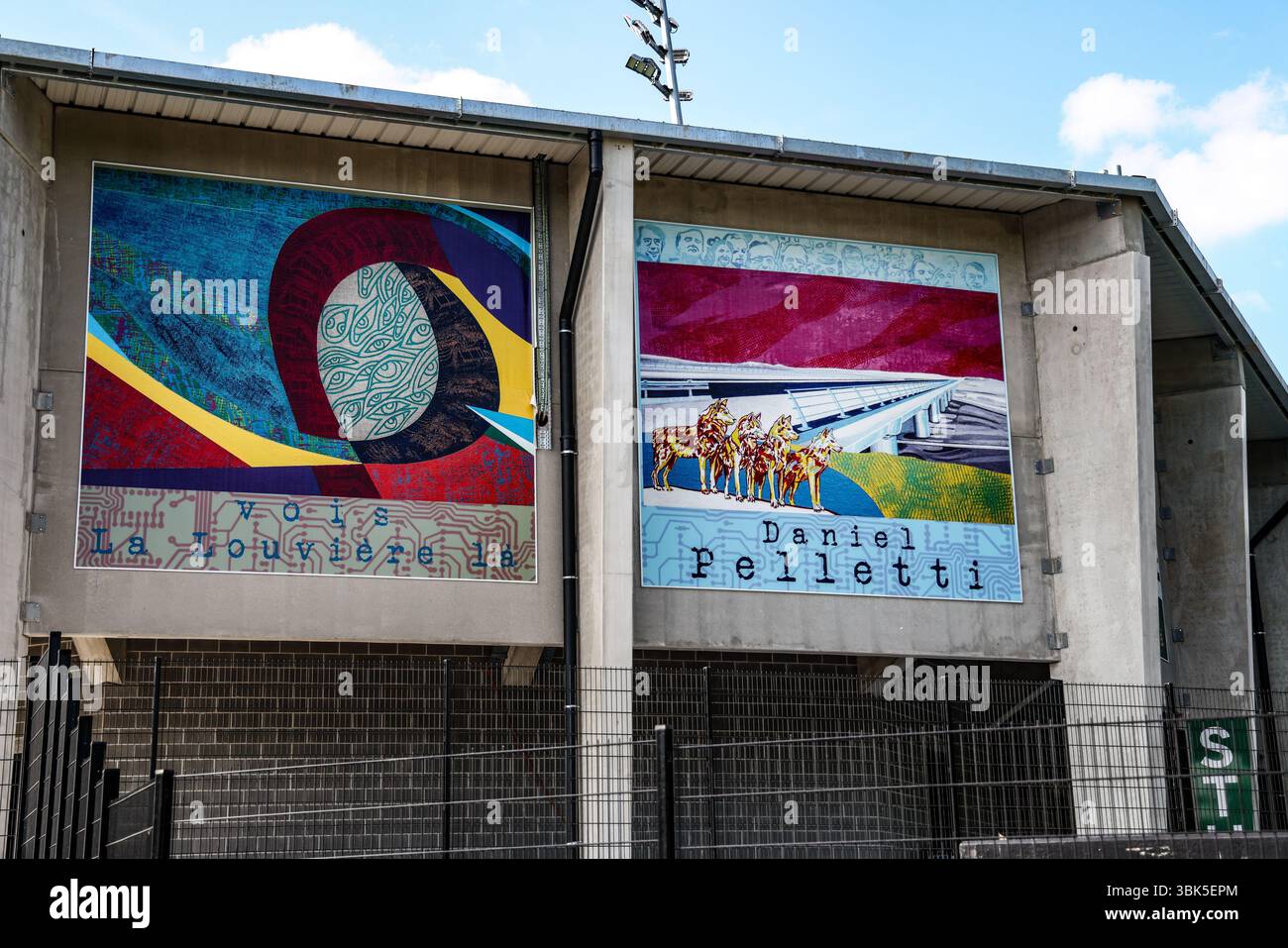 Art peace of Daniel Pelletti on the stadium in marge of a press ...