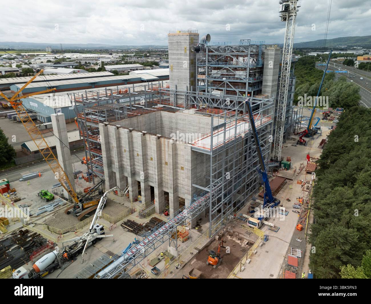 Glasgow, Scotland, UK. 18th June 2025. Aerial view of waste to energy ...