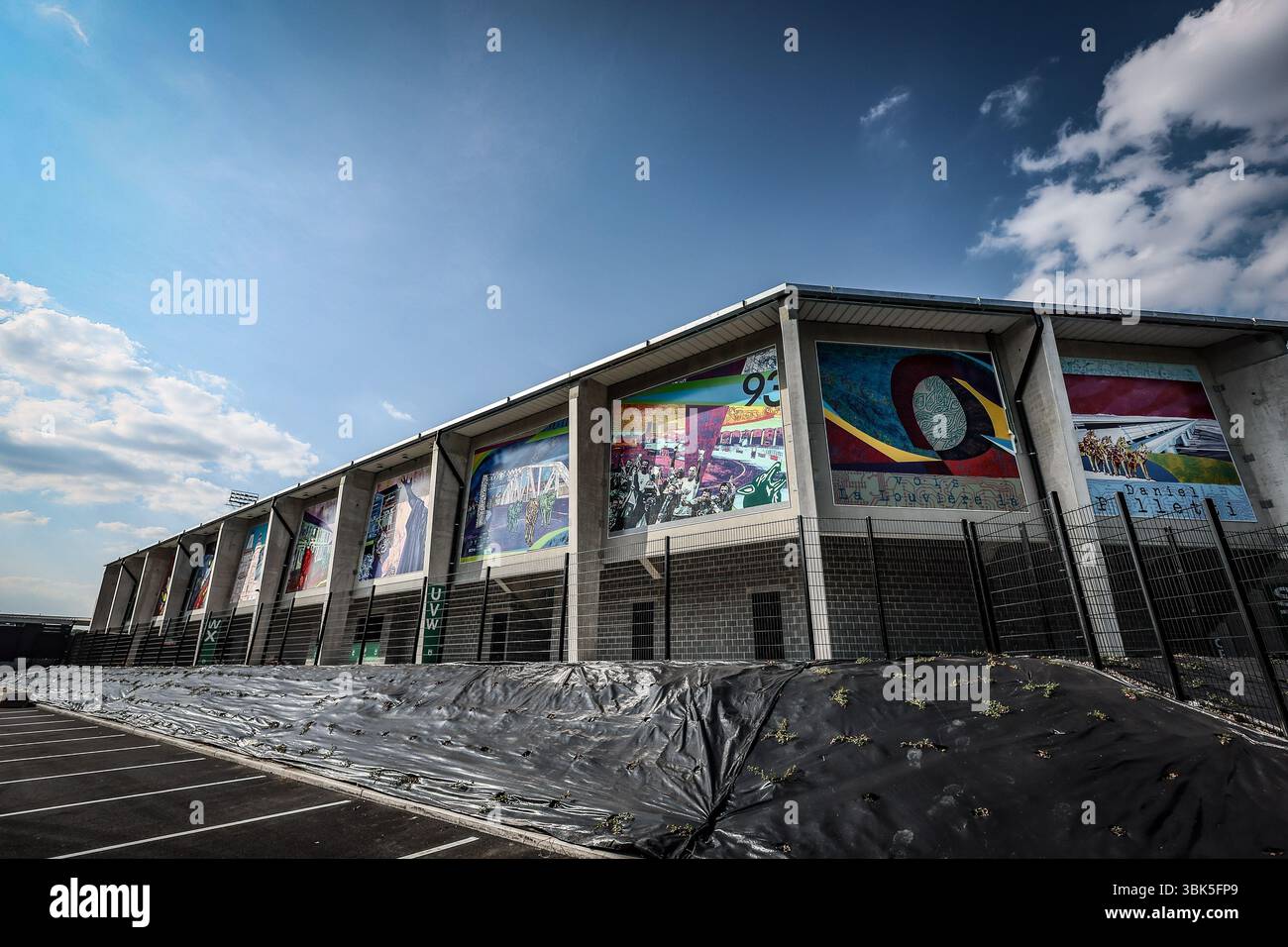Art peace of Daniel Pelletti on the stadium in marge of a press ...