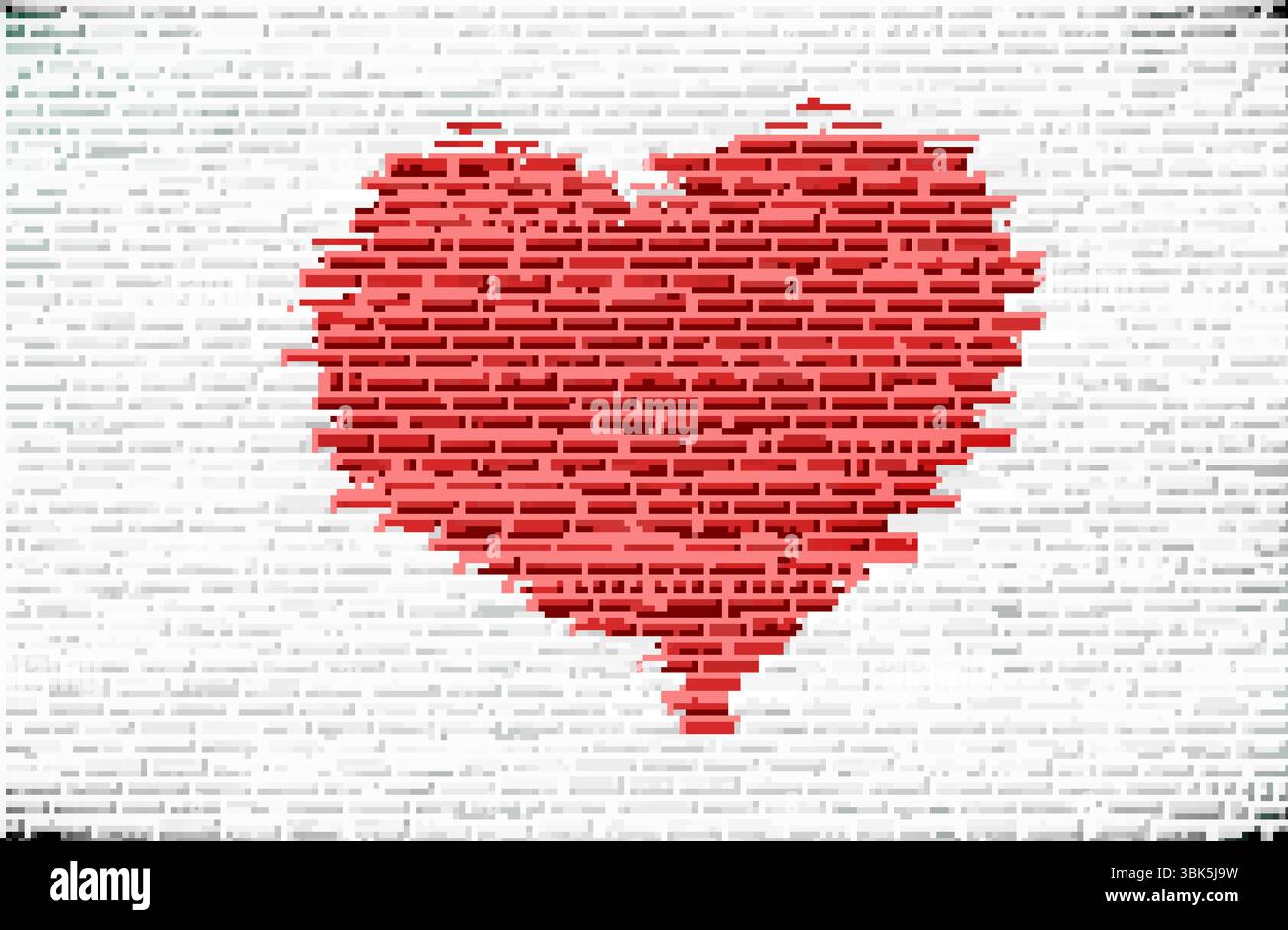 Heart painted on a brick wall vector illustration of love Stock Vector ...