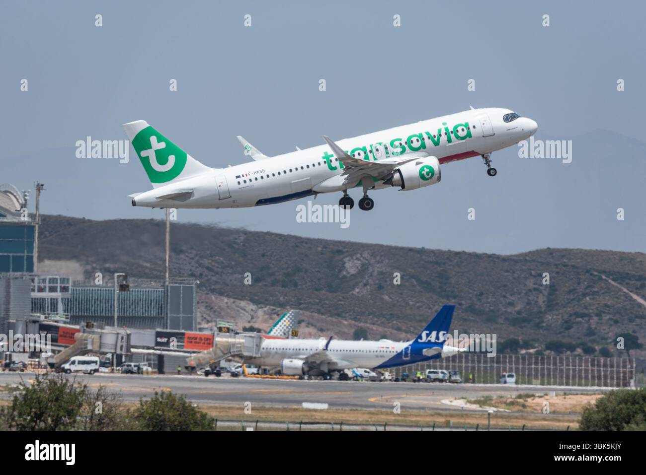 Transavia Airlines Airbus A320-252N airliner jet plane taking off from ...
