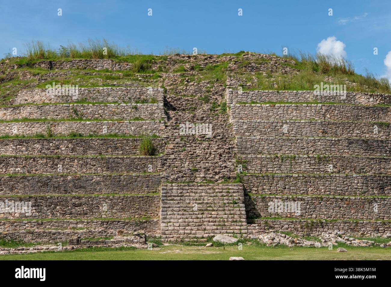 Kinich Kak Moo Pyramid ancient Maya stepped temple with stone terraces ...
