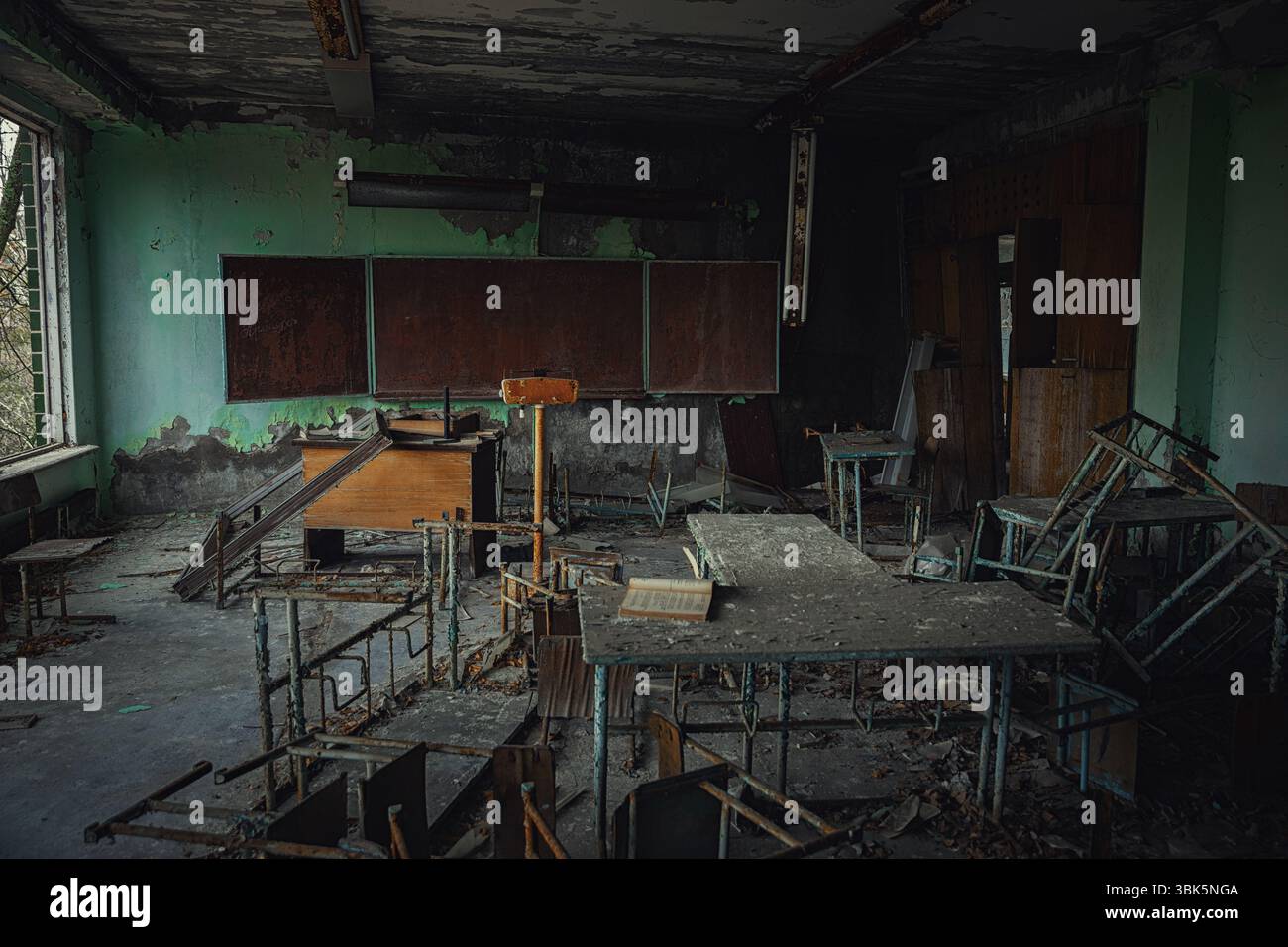 Abandoned Classroom in School number 5 of Pripyat, Chernobyl Exclusion Zone 2019 photo Stock ...