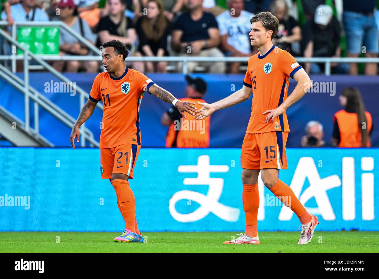 PRESOV - (l-r) Myron van Brederode of Holland U21, Bjorn Meijer of ...