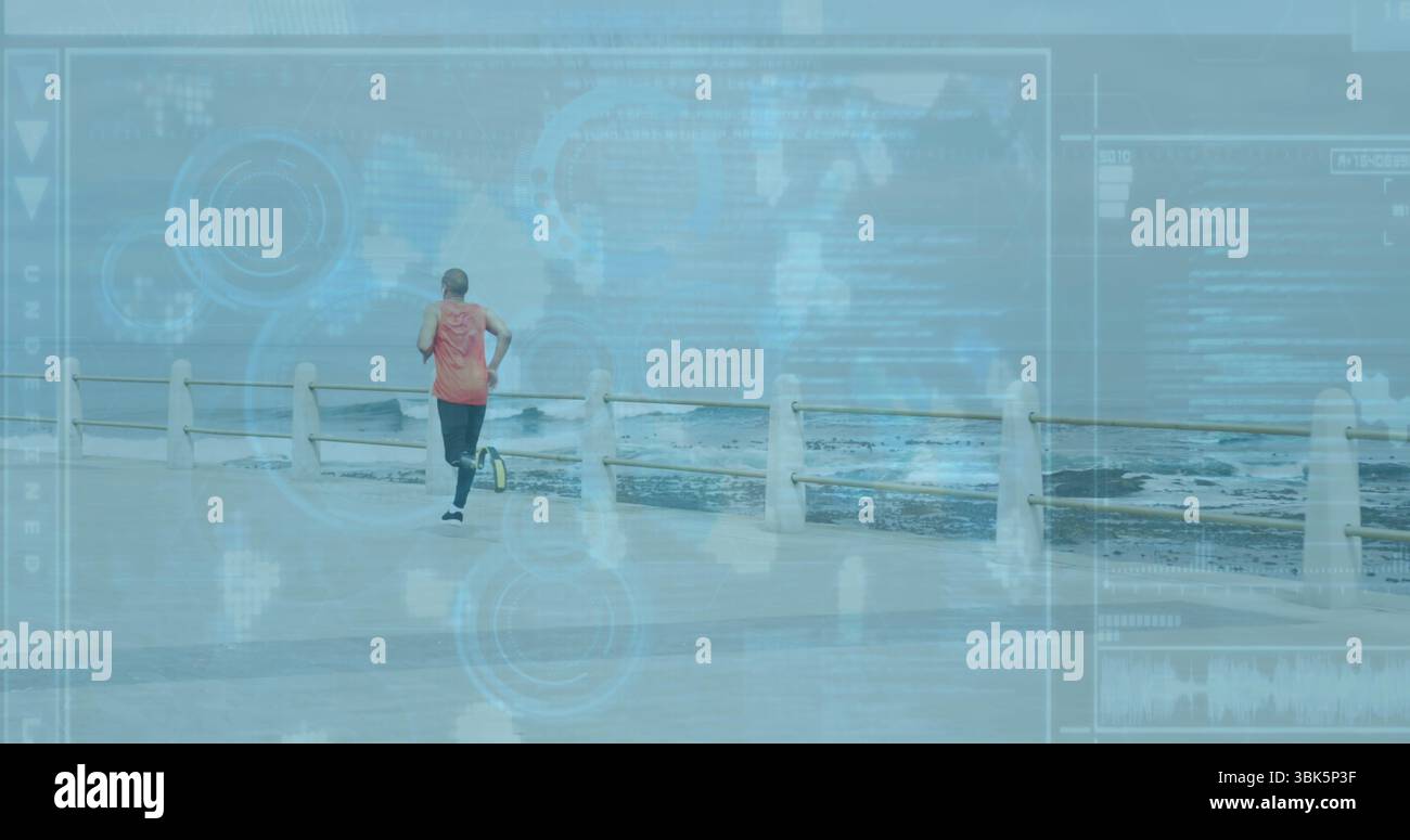 Jogging on boardwalk man digital hi-res stock photography and images ...