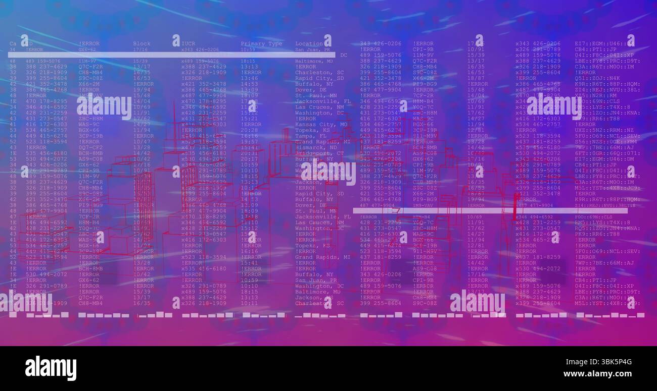 Displaying futuristic interface on computer screen, showing code ...