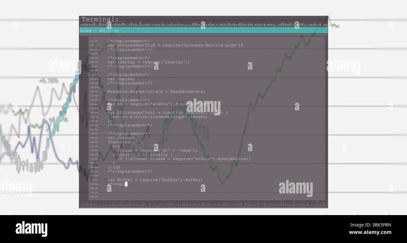 Financial data programming code overlaying hi-res stock photography and images - Alamy