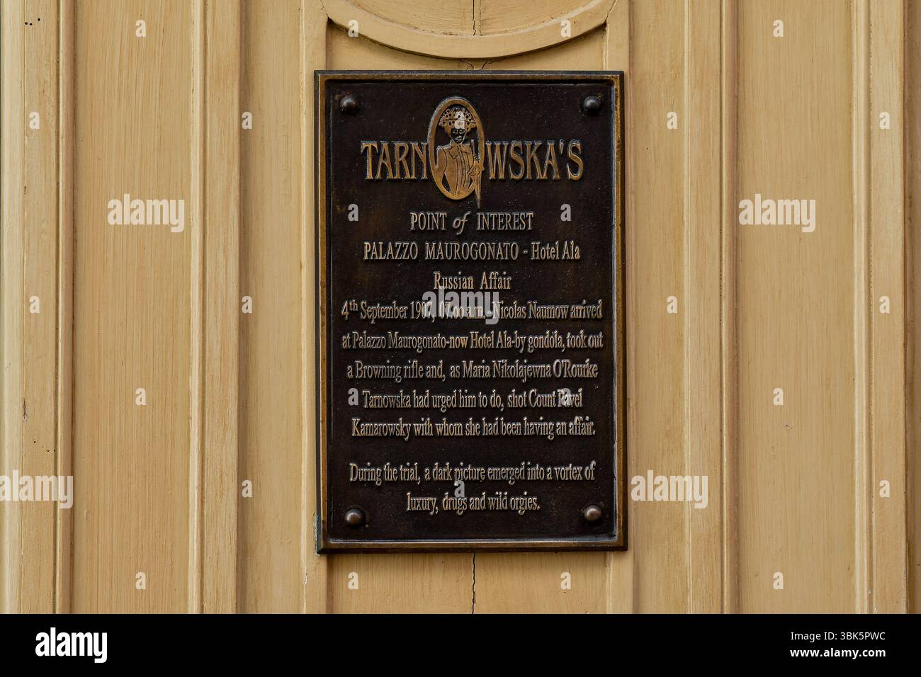 Information sign on the Tarnowska's American bar, dedicated to the ...