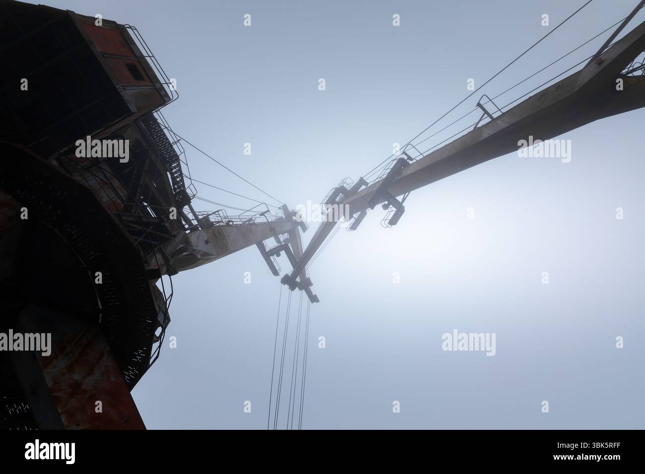 Rusty old industrial dock cranes at Chernobyl Dock Stock Photo - Alamy