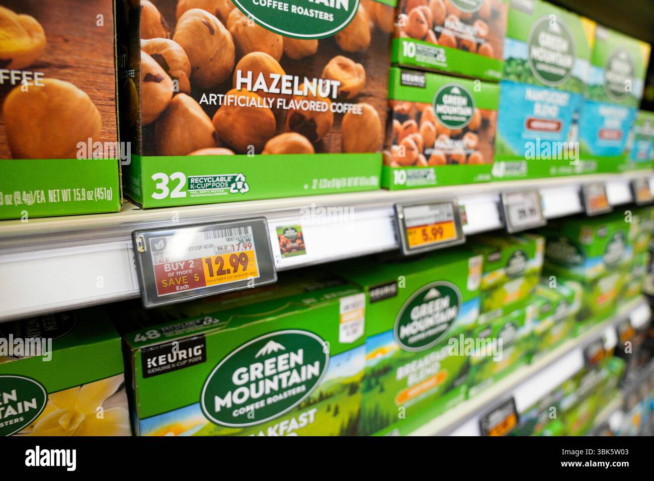Electronic grocery labels are displayed at a Kroger grocery store, in ...