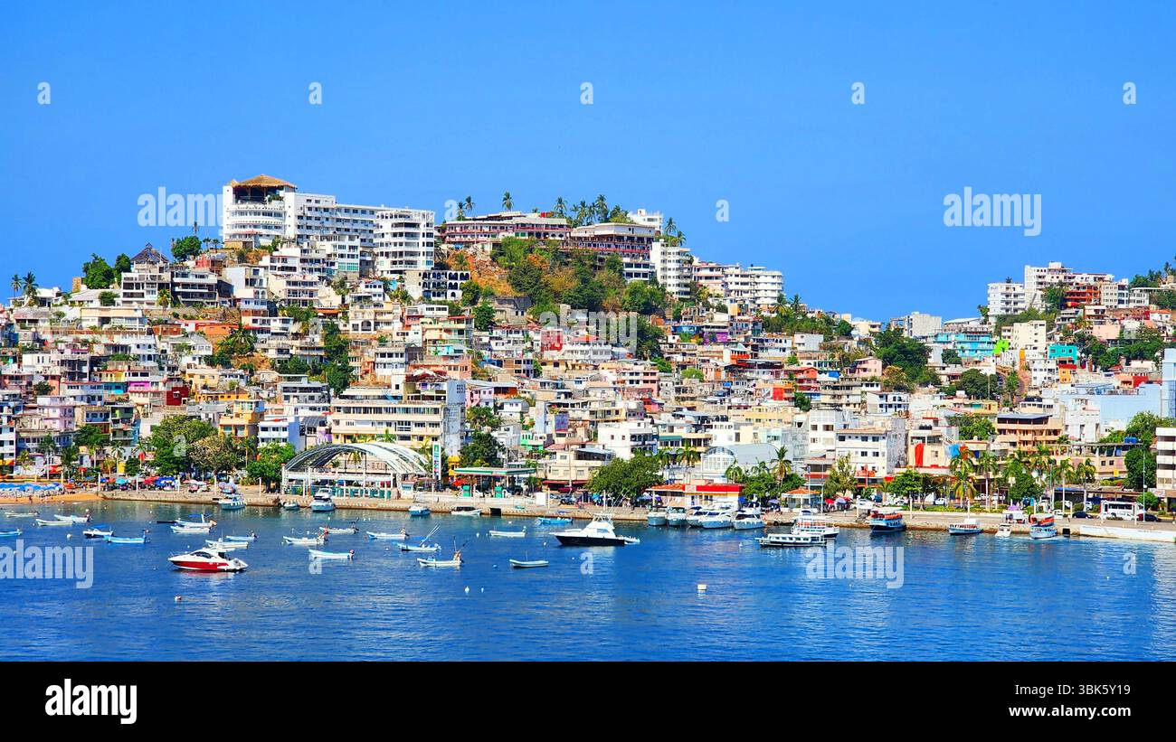 Acapulco Mexico Bay with Skyline Guerrero Pacific Ocean Coast Sierra ...