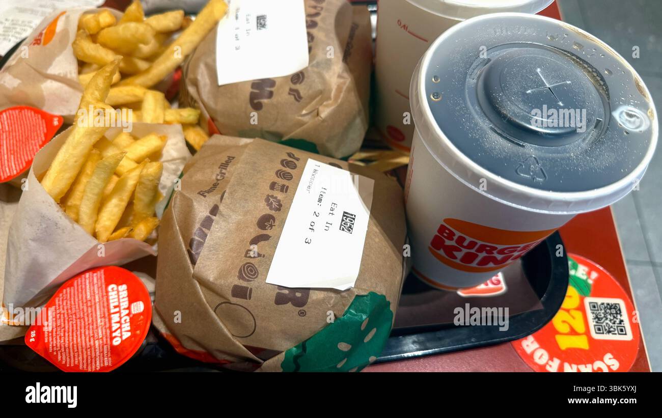 Fast food meal from Burger King. Copenhagen, Denmark - June 18, 2025 ...