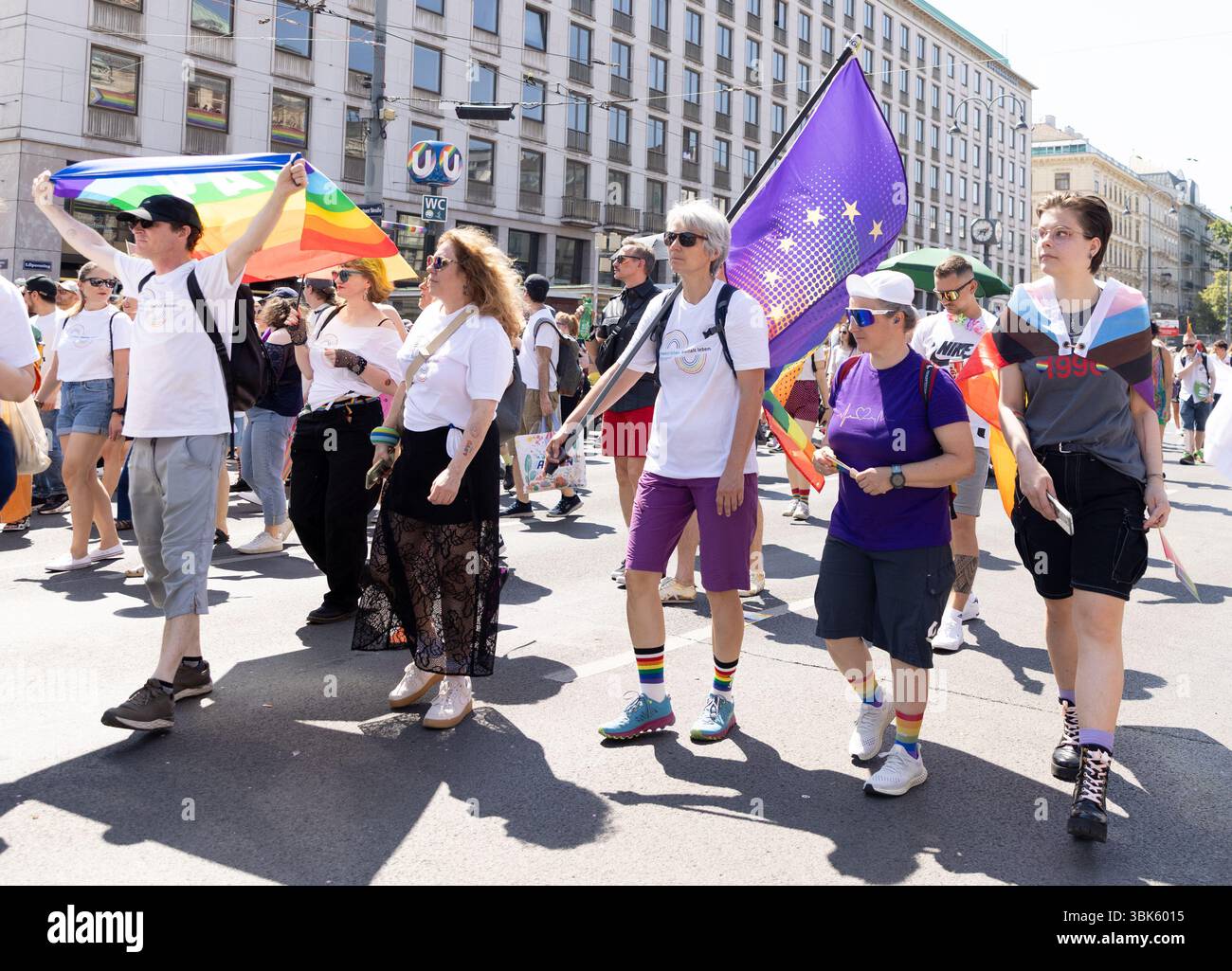 Hundreds participate in the pride parade in Vienna, Austria, on June 14 ...