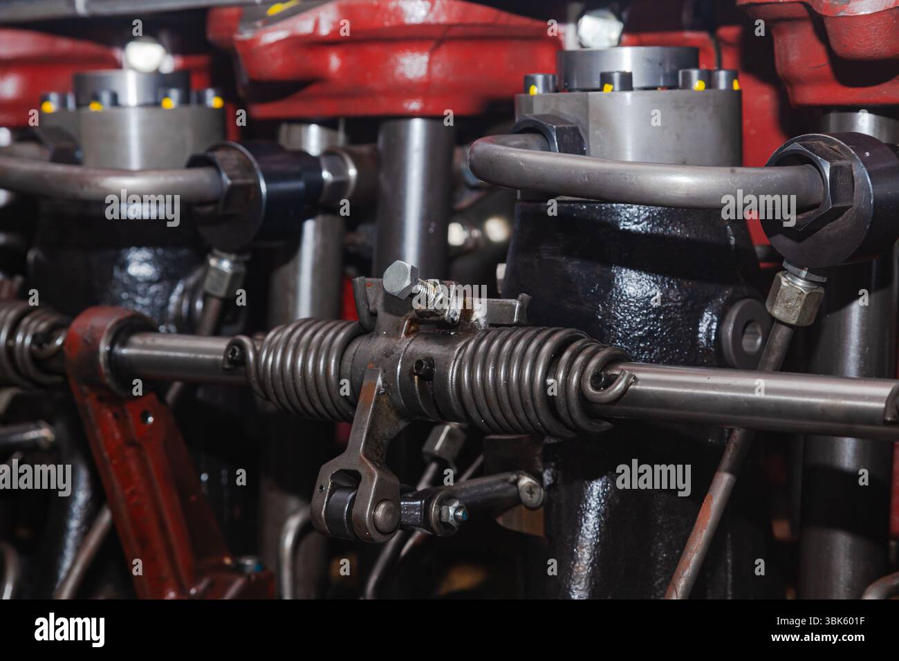 Internal mechanisms of a ship's engine Stock Photo - Alamy