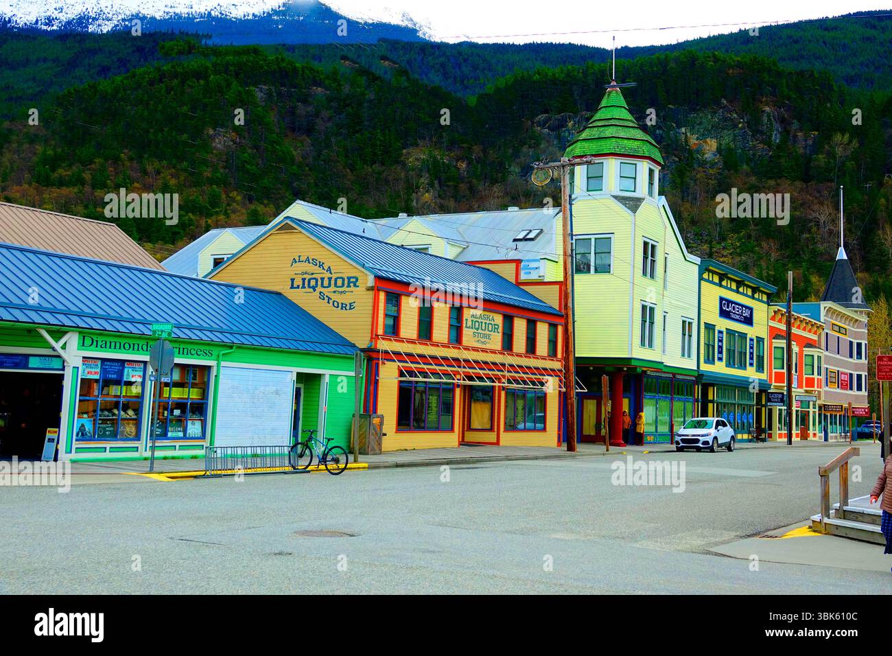 Broadway Street Shops Skagway Alaska US USA Inside passage gold rush ...
