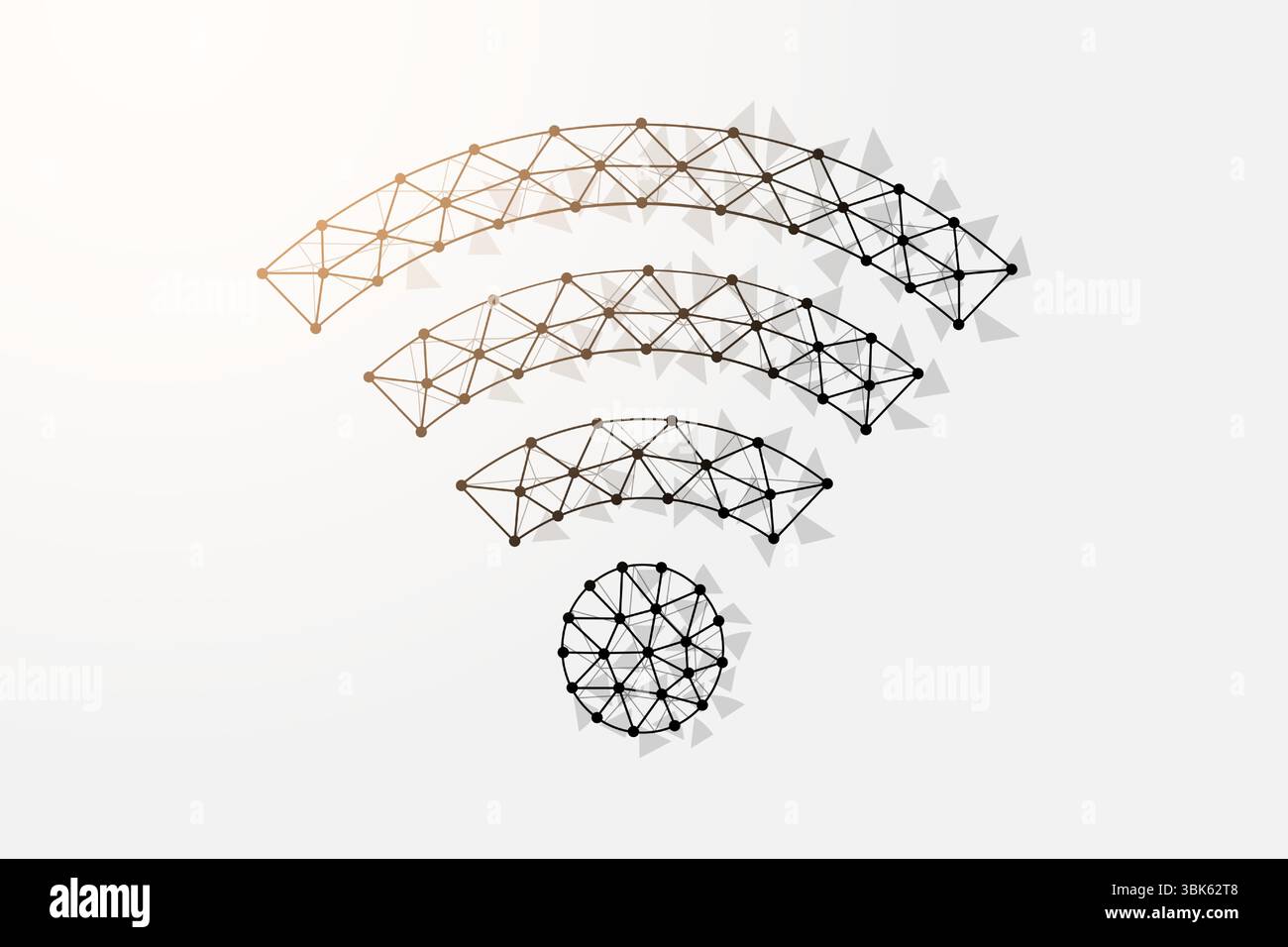 Wi-Fi low poly symbol with connected dots. Internet zone design vector ...