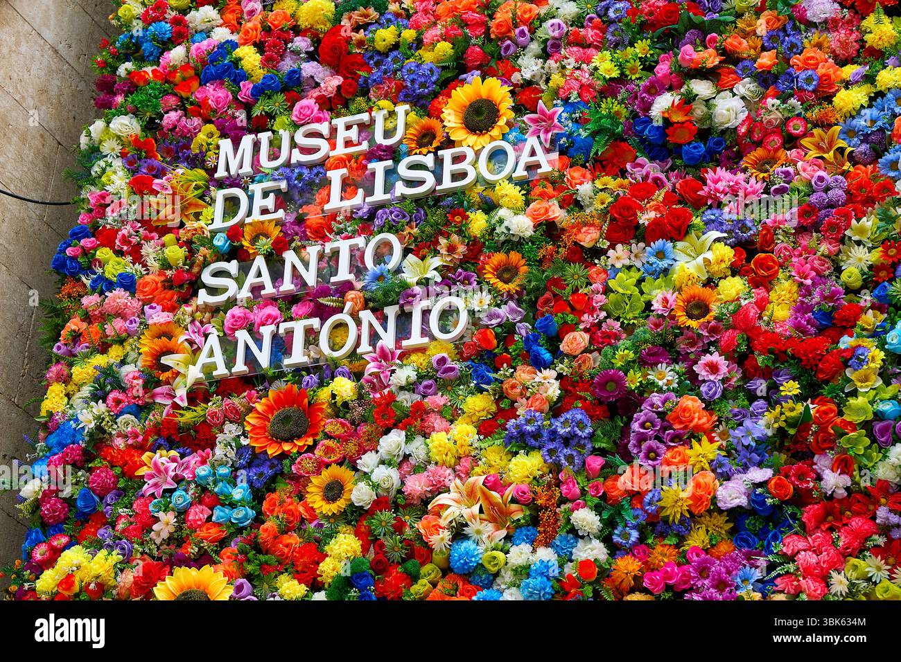 Lisbon, Portugal - 10 June 2025: The colorful Flowerwall at the Museu ...