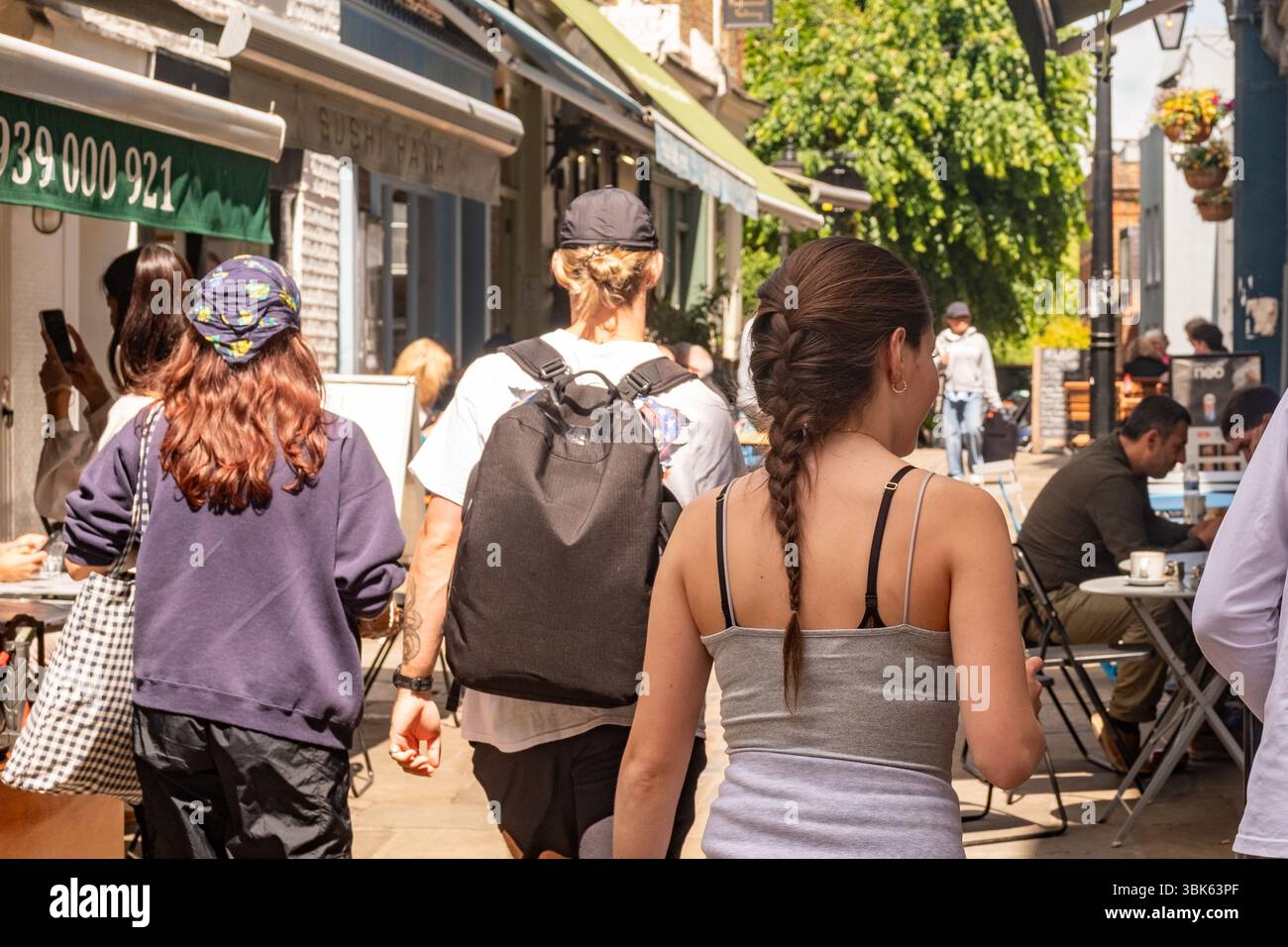 LONDON- MAY 29, 2025: Hampstead Village high street scene on Flask Walk ...