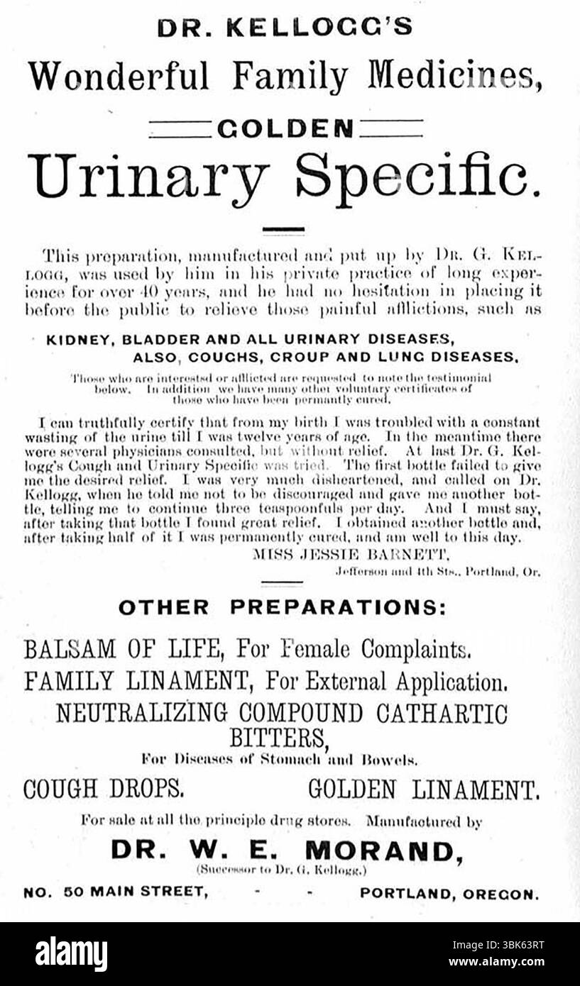 Dr kelloggs urinary specific medicine hi-res stock photography and images - Alamy