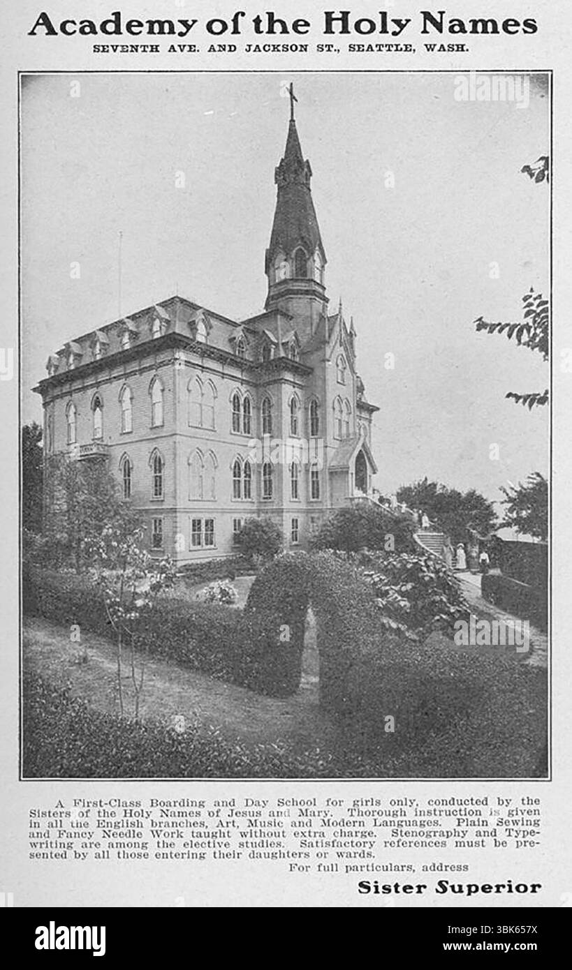 1905 Academy of the Holy Names Seattle WA print ad " A first-class ...