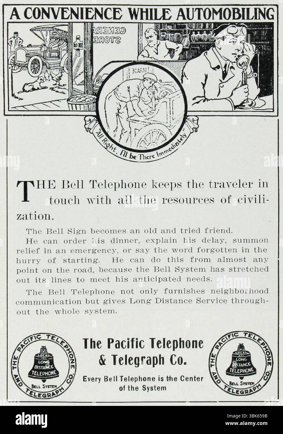 1911 Bell Telephone print ad by Pacific Telephone and Telegraph Company ...