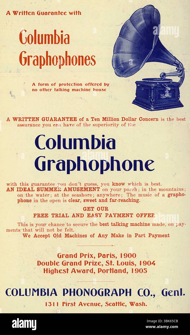 Columbia phonograph ads hi-res stock photography and images - Alamy