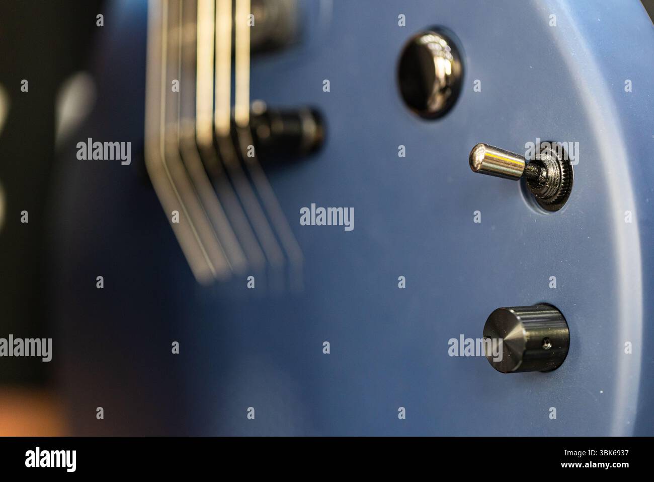Stylish Blue Electric Guitar, Modern Design, Close-up Detail Stock ...