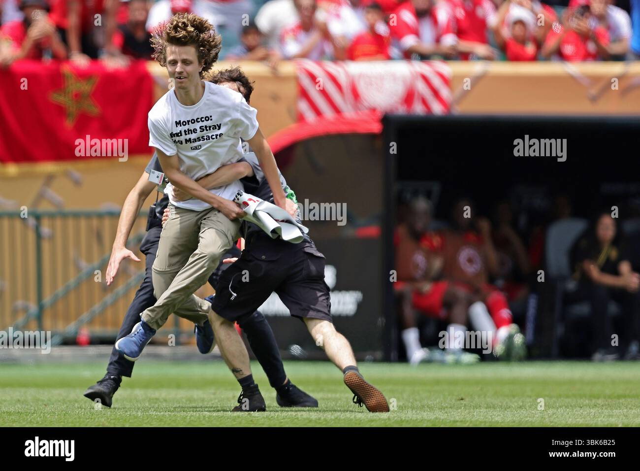 18th June 2025: Philadelphia, USA: A fan invades the pitch during the ...