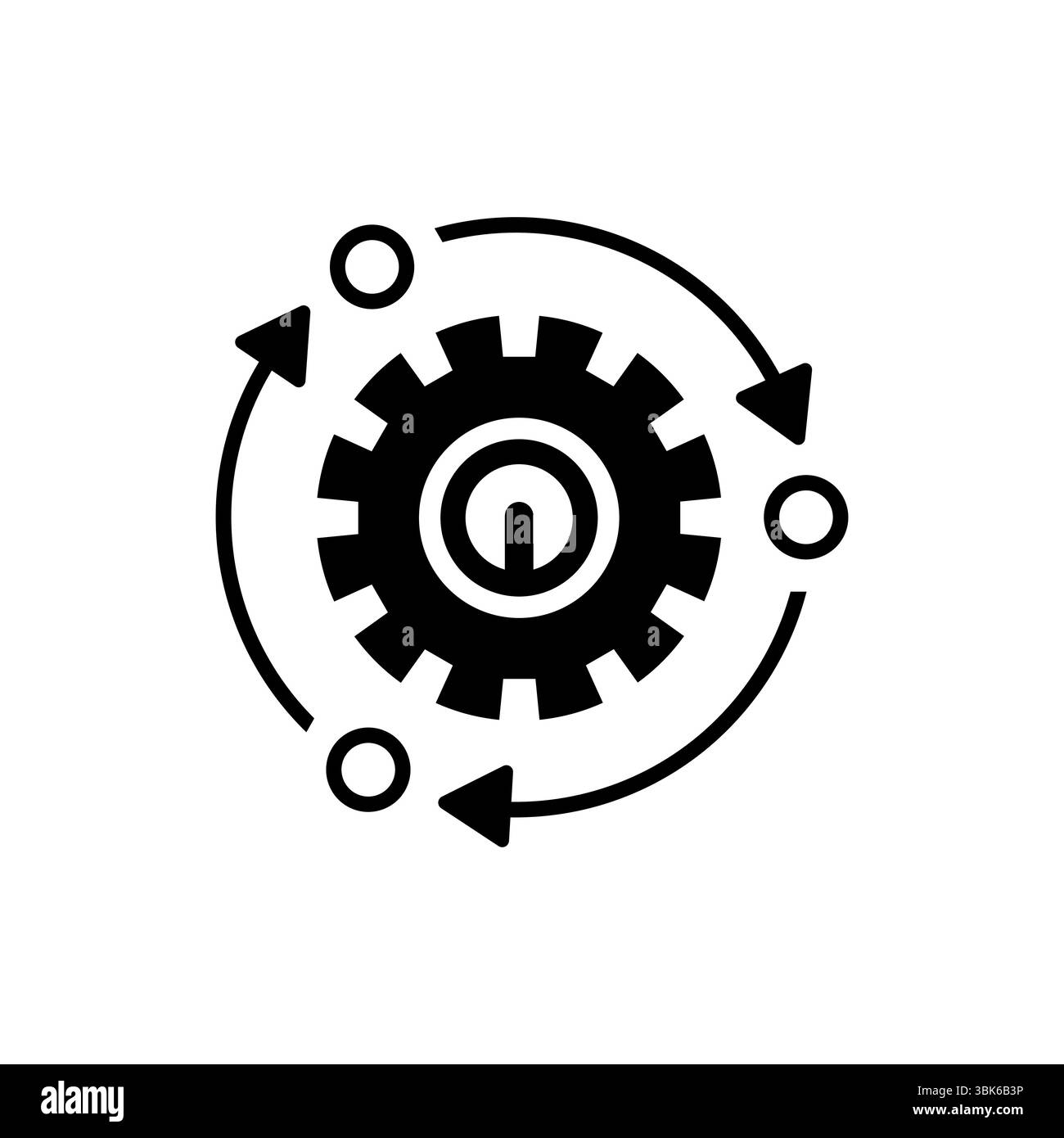 Gear and Circular Arrows Representing Ongoing Workflow Optimization and Automation in ...
