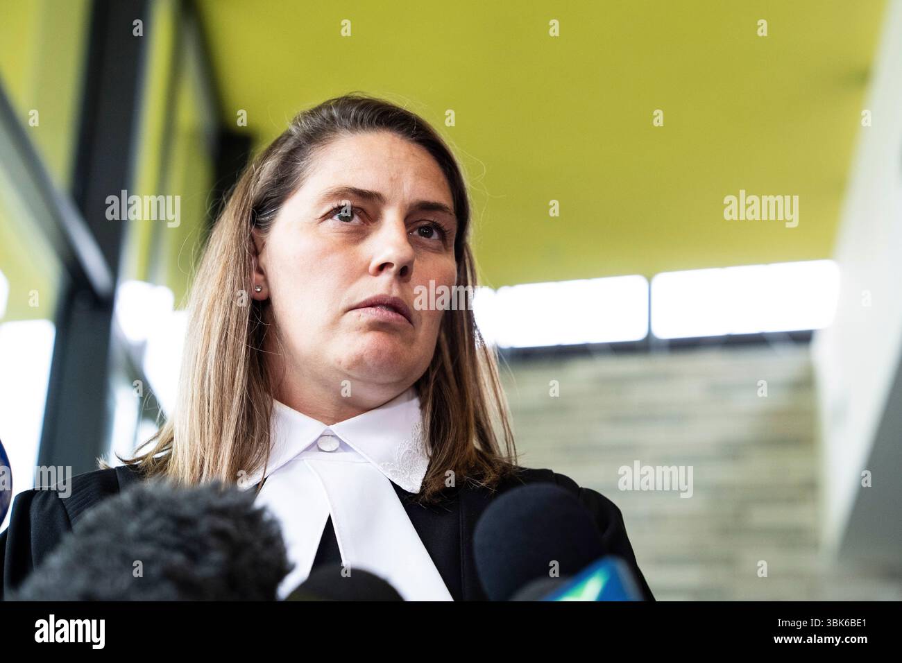 Crown prosecutor Lili Prévost-Grave speaks to media following a court ...
