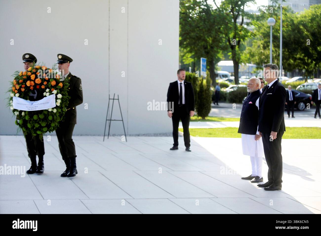 Croatia, Zagreb, 180625. Trg Stjepana Radica 3. Official visit of the ...