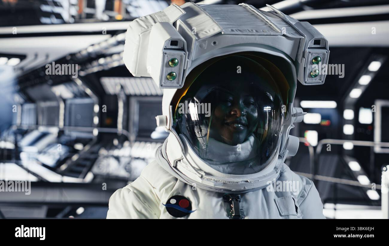 Astronaut checks orbital navigation data hi-res stock photography and ...