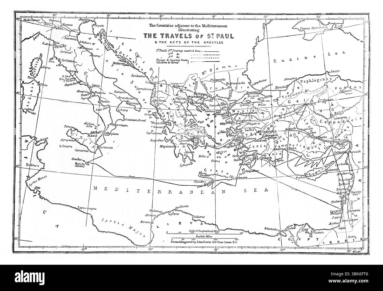 Illustration of the map of the countries adjacent to the Mediterranean ...