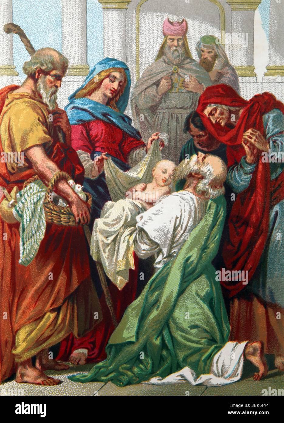 Illustration of The Presentation of the Baby Jesus to Simeon at The ...