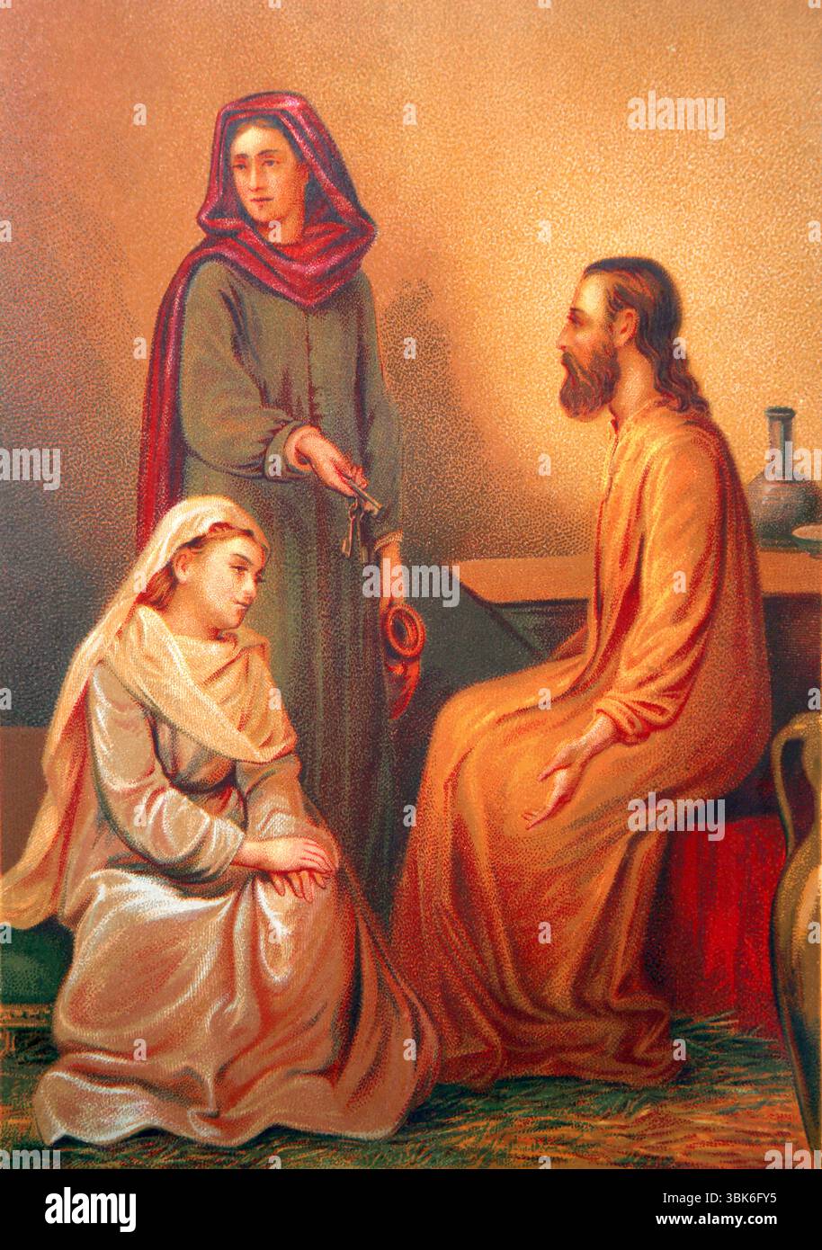 Illustration of Jesus at the House of Mary and Martha - Martha ...