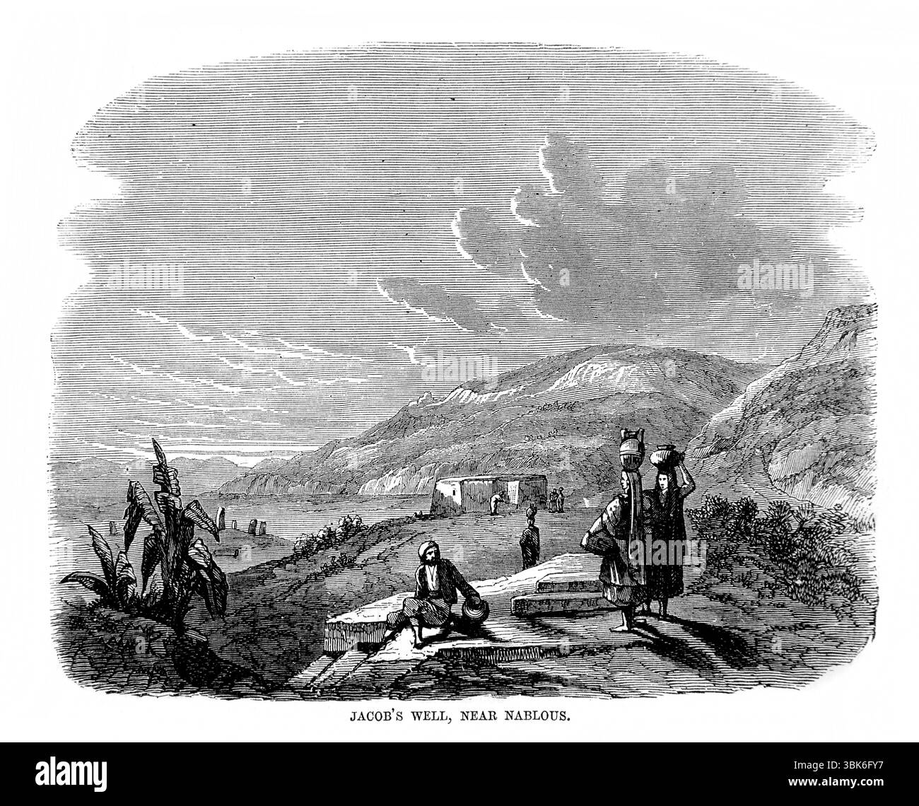 Illustration of Jacob's Well near Nablous from Antique 19th Century The ...