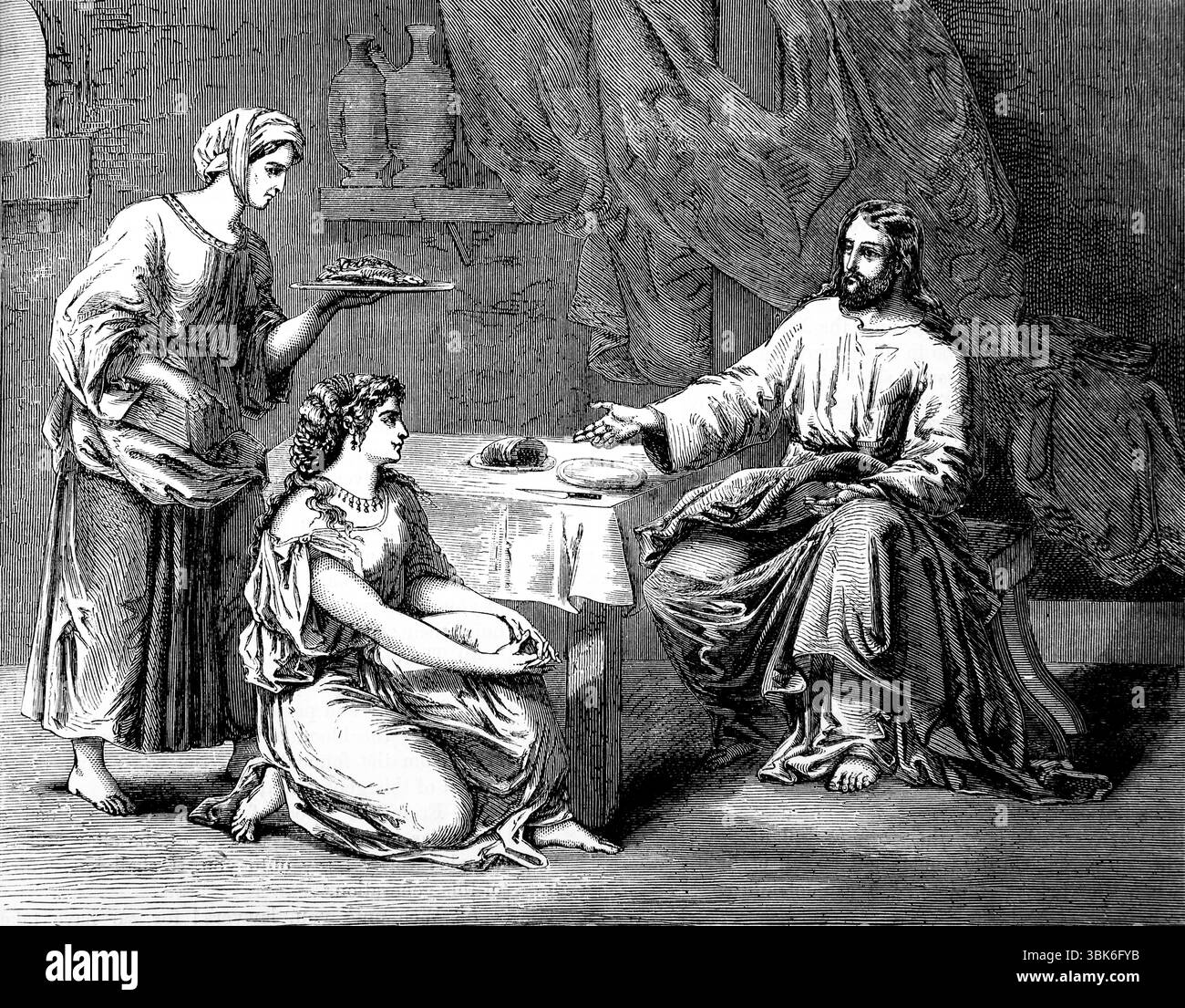 Illustration of Jesus at the House of Mary and Martha - Martha ...