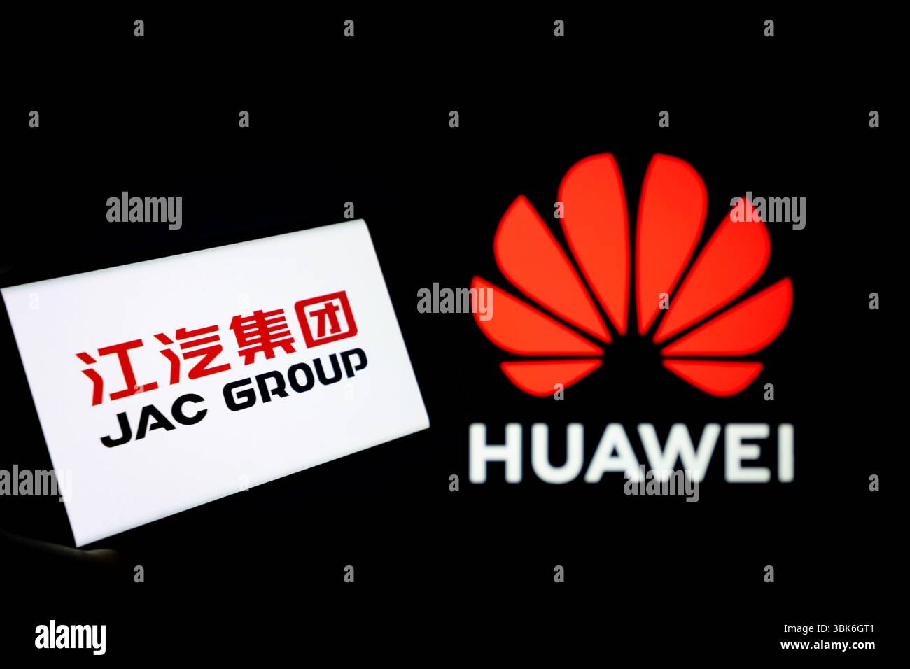 CHONGQING, CHINA - JUNE 18, 2025 - The JAC GROUP LOGO is displayed on a ...