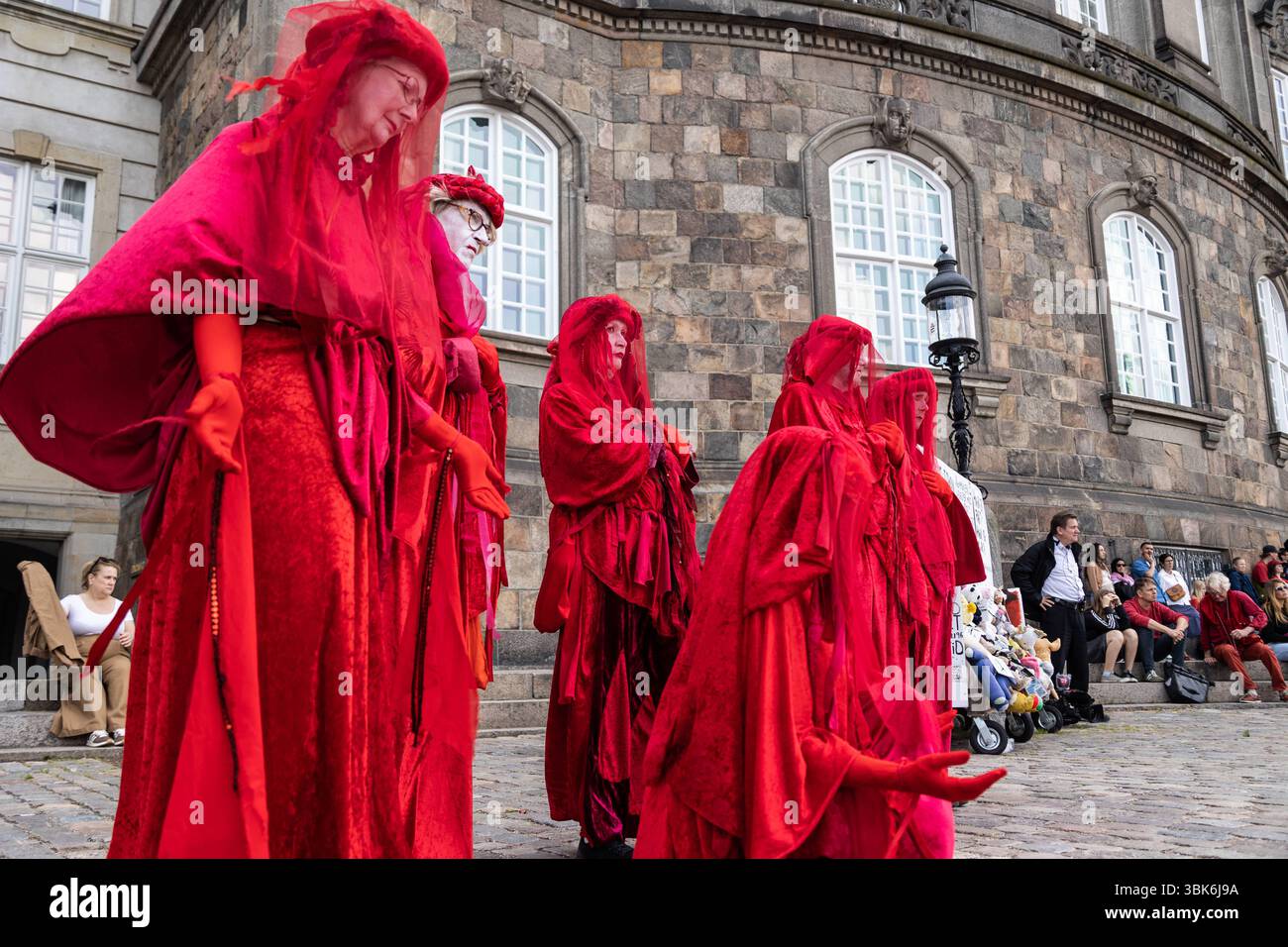 People wear costumes during a demonstration in support for Palestinians ...