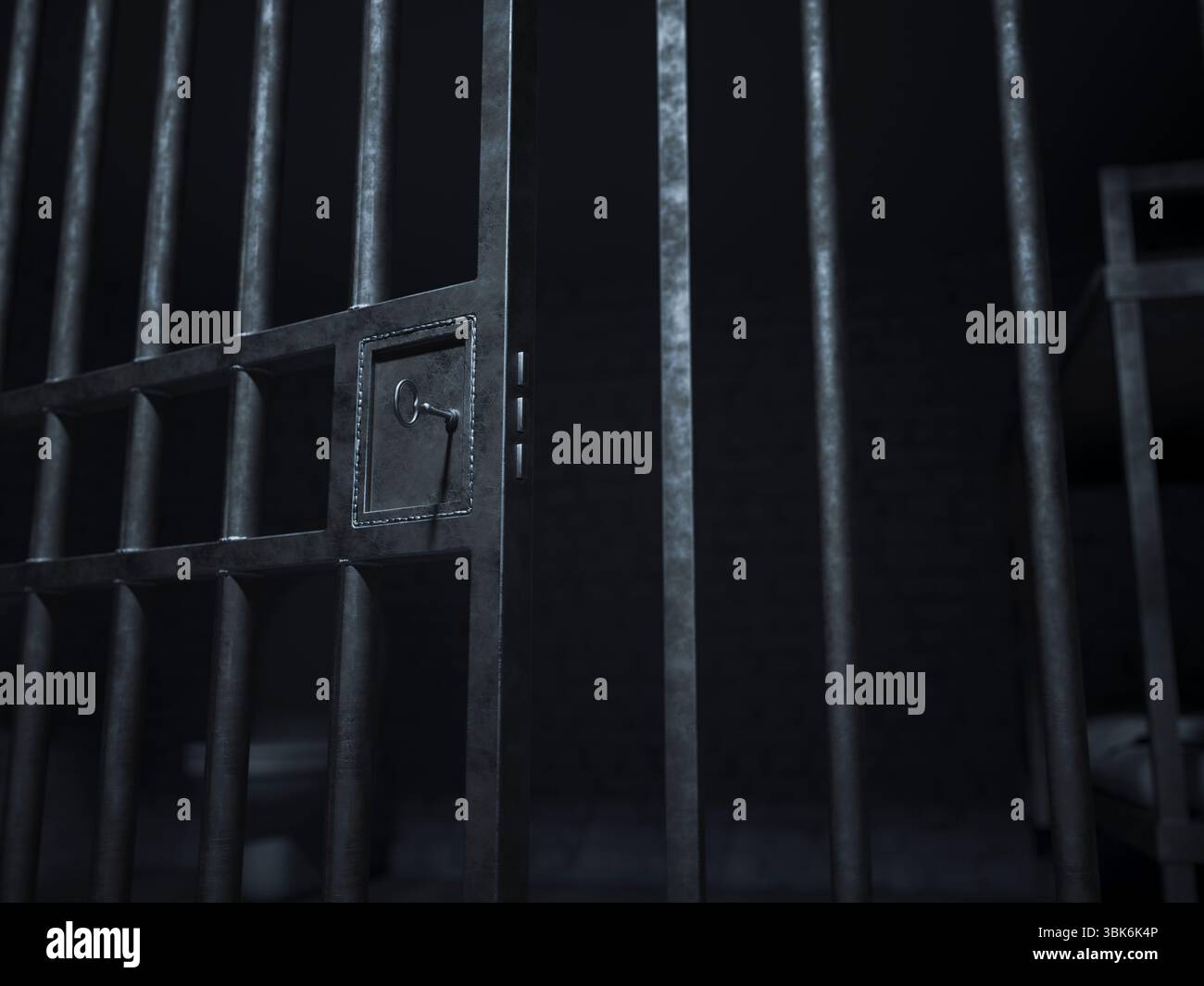 Prison door bars in cell hi-res stock photography and images - Alamy