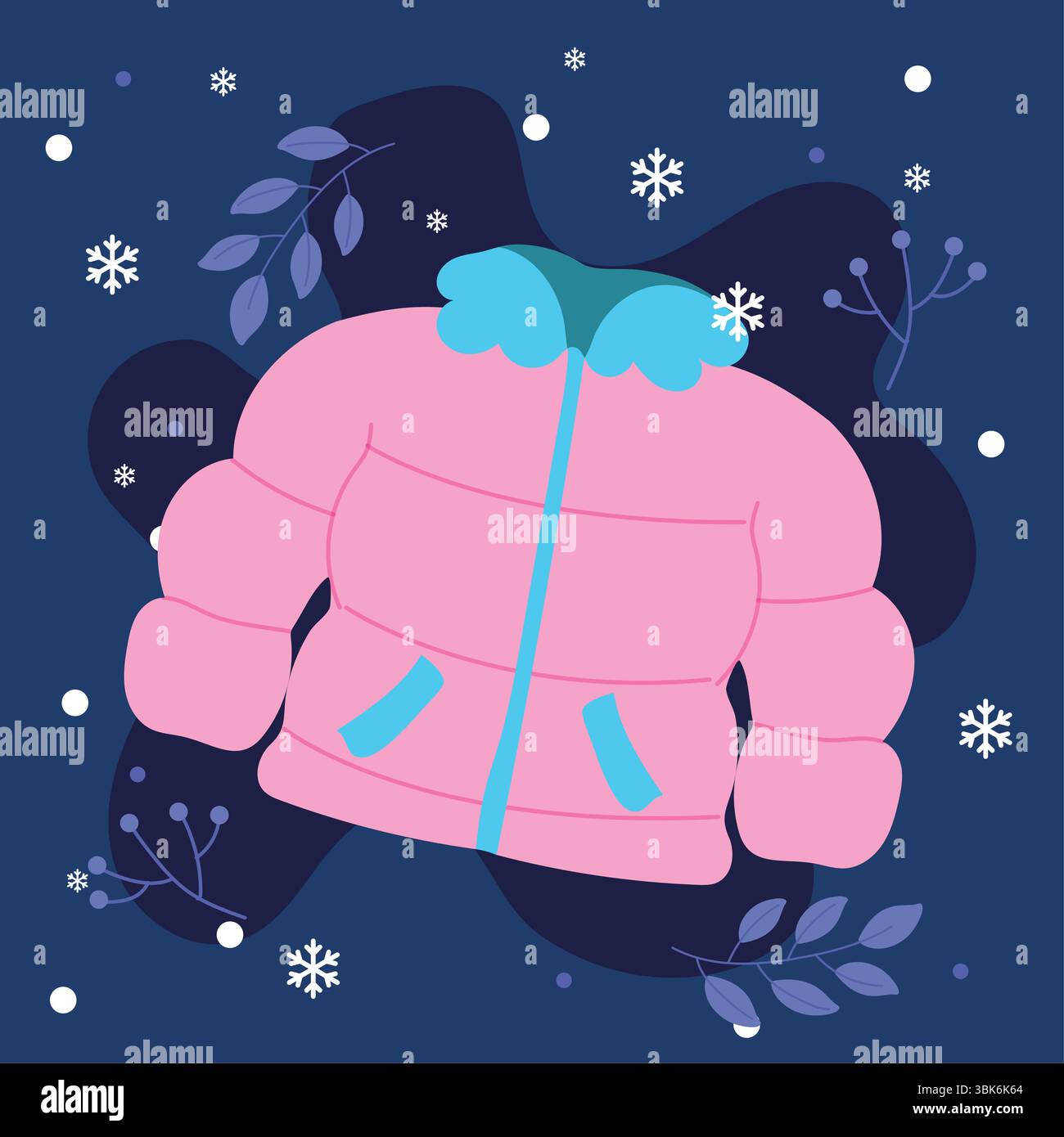Winter coat padded jacket Stock Vector Images - Alamy