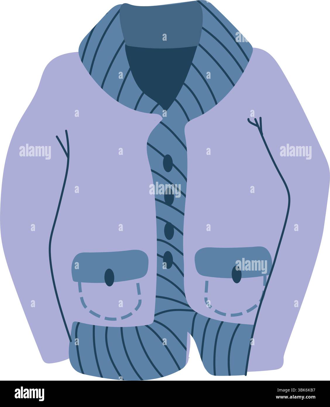 Blue winter coat with pockets. Vector Stock Vector Image & Art - Alamy