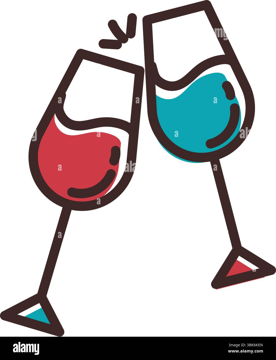Clink glasses red wine Stock Vector Images - Alamy