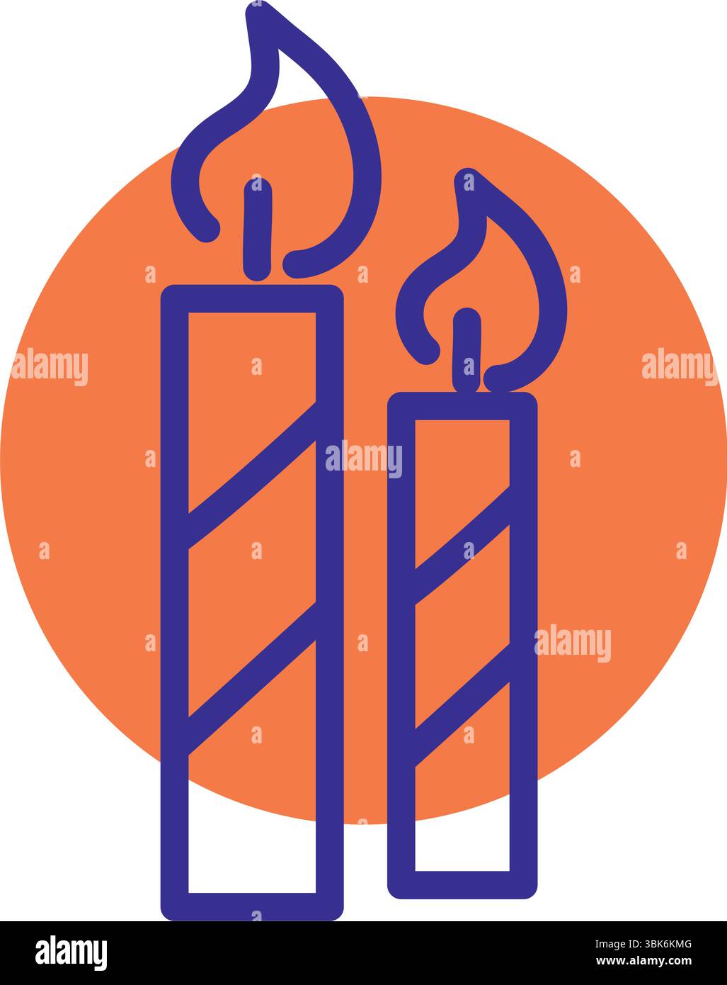Birthday striped candles duo. Vector Stock Vector Image & Art - Alamy