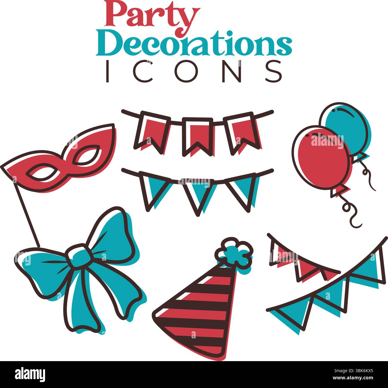 Cute bow party icon Stock Vector Images - Alamy